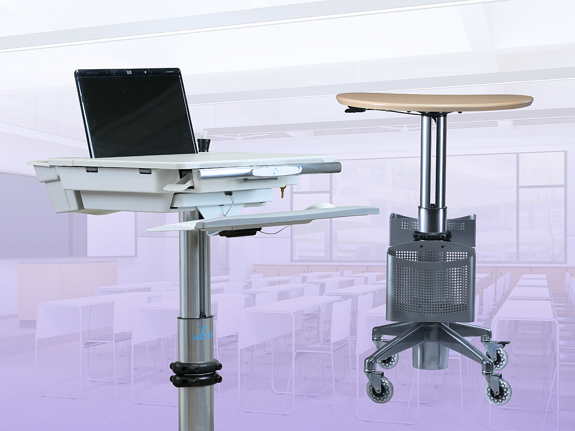 Workstations on Wheels Designed for Education and Classrooms