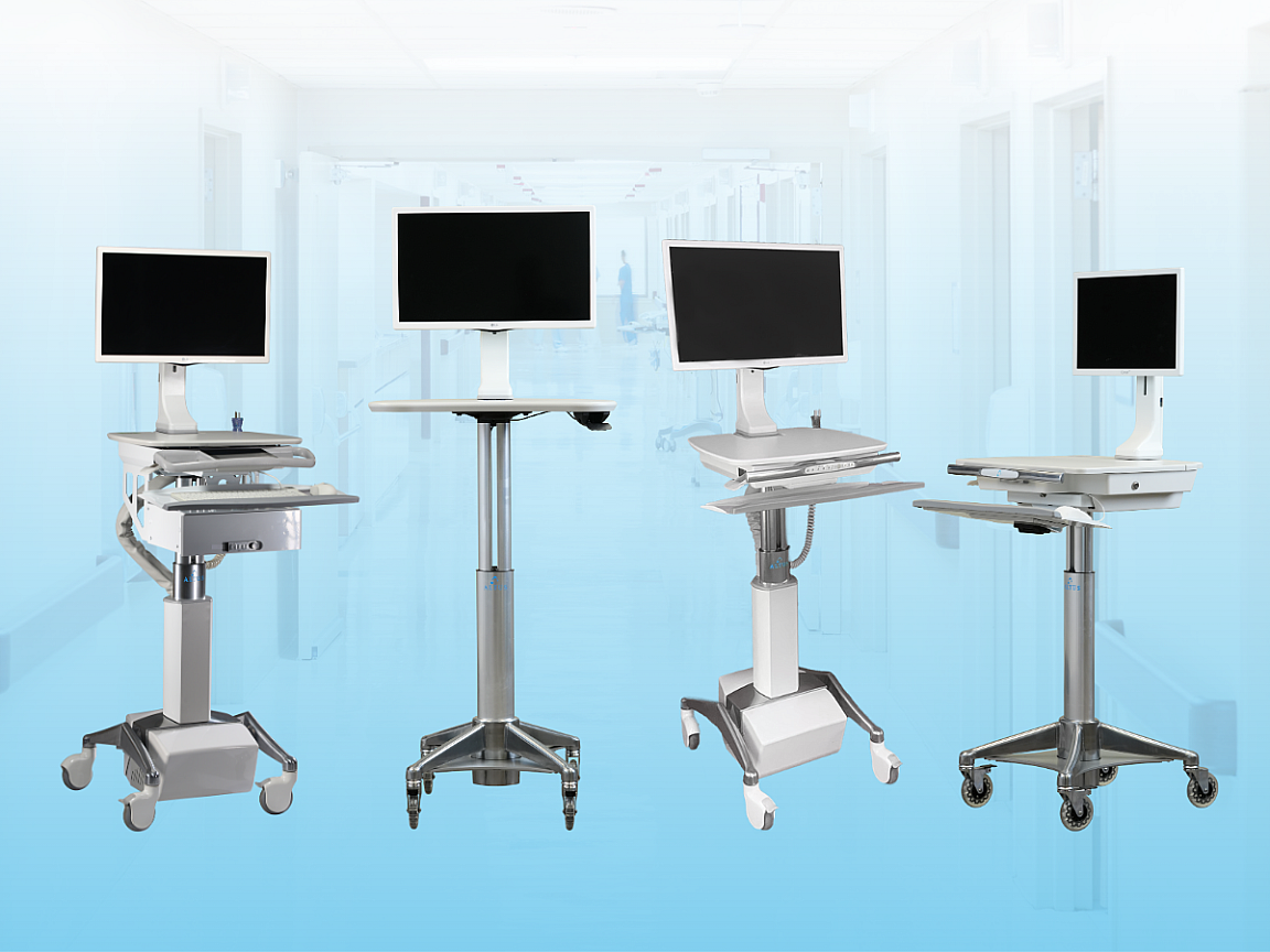 Battery Powered Medical Cart - Hospital Computer Carts On Wheels (COW…